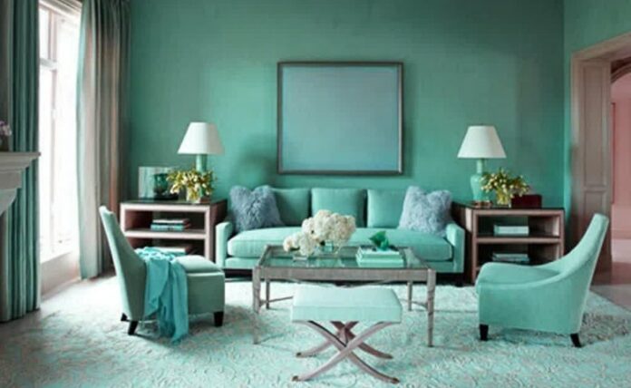 8 Desain Perpaduan Warna Cat Rumah Hijau Tosca pada Interior