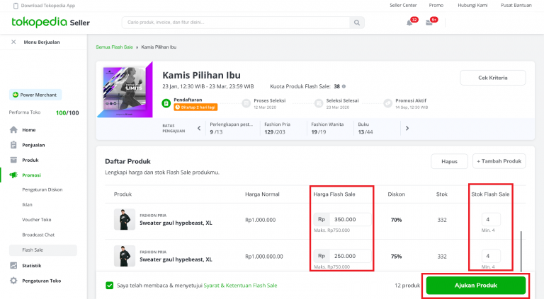 Cara Daftar Produk di Flash Sale - Pusat Seller Tokopedia