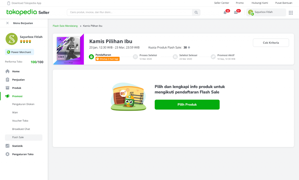 Cara Daftar Produk di Flash Sale - Pusat Seller Tokopedia