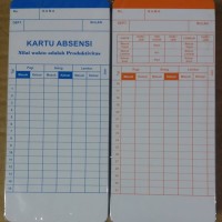 Jual Kartu Absen - Kartu Absensi - Kartu Untuk Mesin Absen Ceklok ...