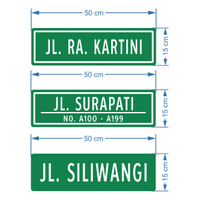 Jual Rambu Papan Nama Jalan 50cm x 15cm - Plat Alumunium Sticker ...
