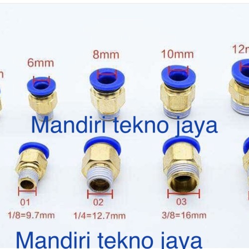 Jual fitting pneumatic selang 12mm x drat 1/4 in - Jakarta Barat ...