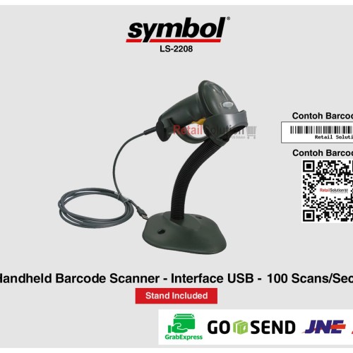 Jual BARCODE SCANNER SYMBOL Motorola LS-2208 LASER USB RESMI - Kota ...