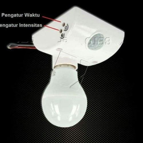 Jual Fitting Sensor Gerak Dudukan Lampu E27 Infrared Motion Otomatis On ...