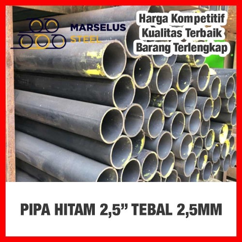 Jual PIPA Hitam BS 2,5” / 2,5 inch medium tbl 2,5mm (black steel) besi ...