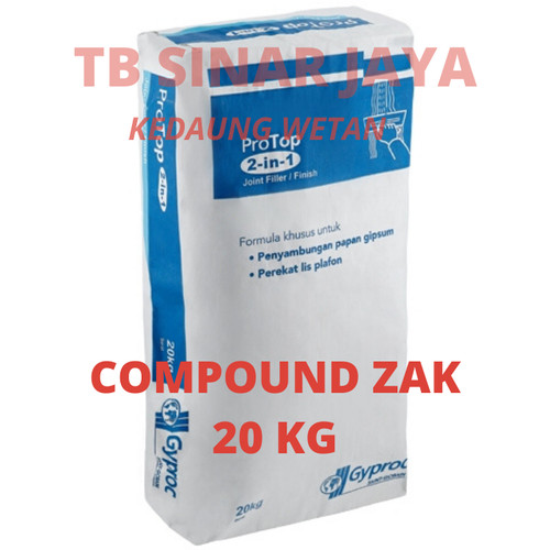 Jual Kompon Compound Gypsum GYPROC PROTOP 2 IN 1 20KG ZAK X kompon ...