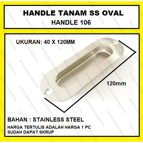 Jual Handel Handle Tanam Laci Lemari Geser Pintu Rumah Sliding OVAL SS ...