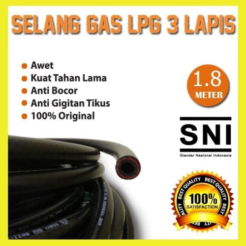 Jual SELANG GAS LPG 3 LAPIS PANJANG 1.8 METER STANDAR SNI MURAH ...
