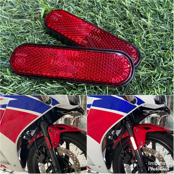 Jual mata kucing shock motor reflectors fork motor merah red 2pcs ...