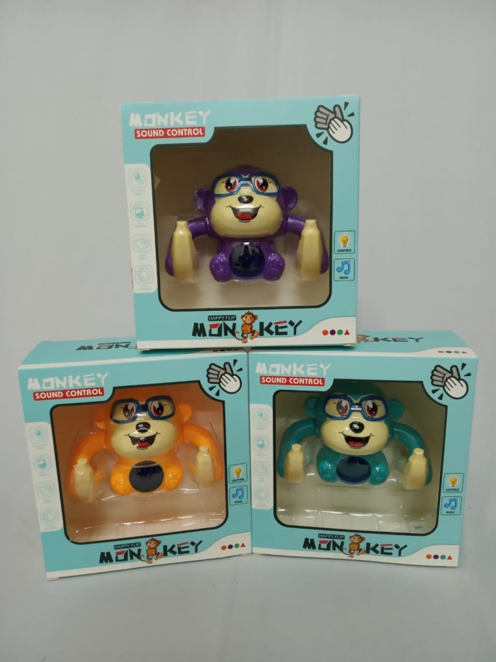 Jual mainan anak monyet joget rolling monkey dancing sound control ...