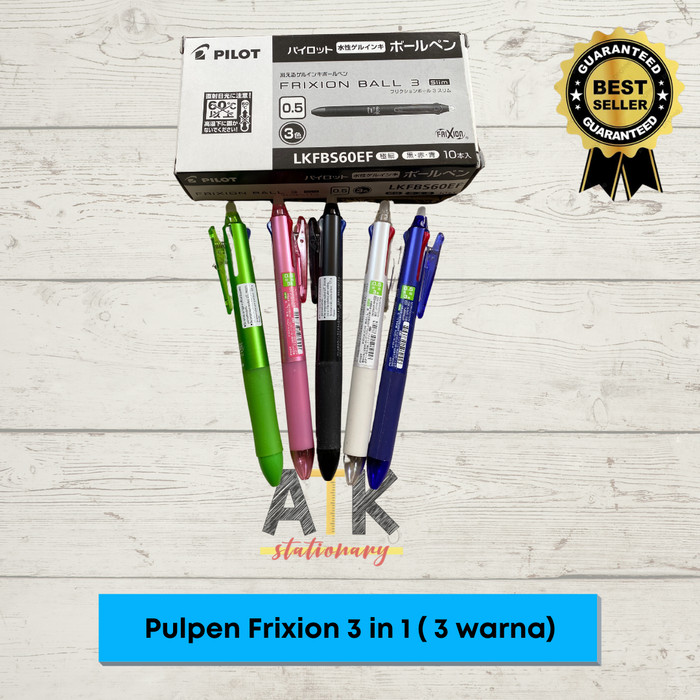 Jual Pulpen Pilot Frixion Clicker 3 in 1 ( Pulpen 3 Warna) atk - Hitam ...