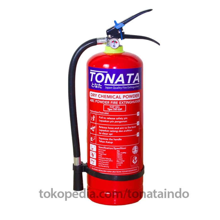 Jual APAR 3 kg Tonata Clean Agent Eco Liquid Gas / Set Komplit - Kab ...