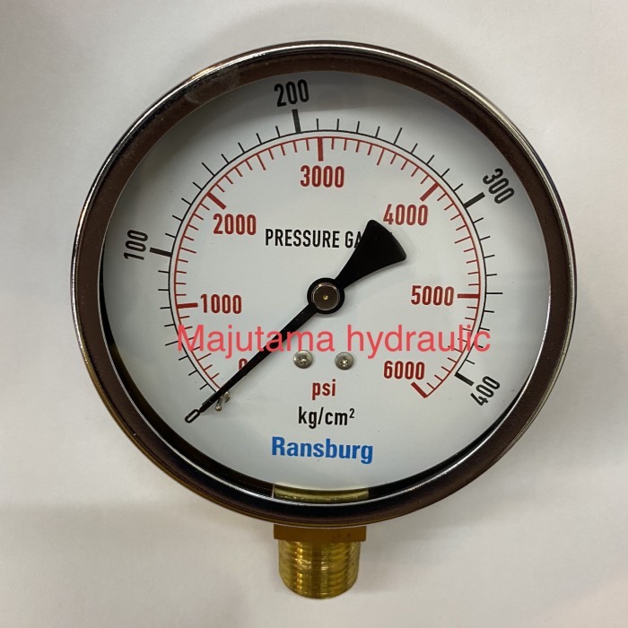 Jual Pressure gauge//manometer 4 inch 400 bar(kg/cm2)black steel ...