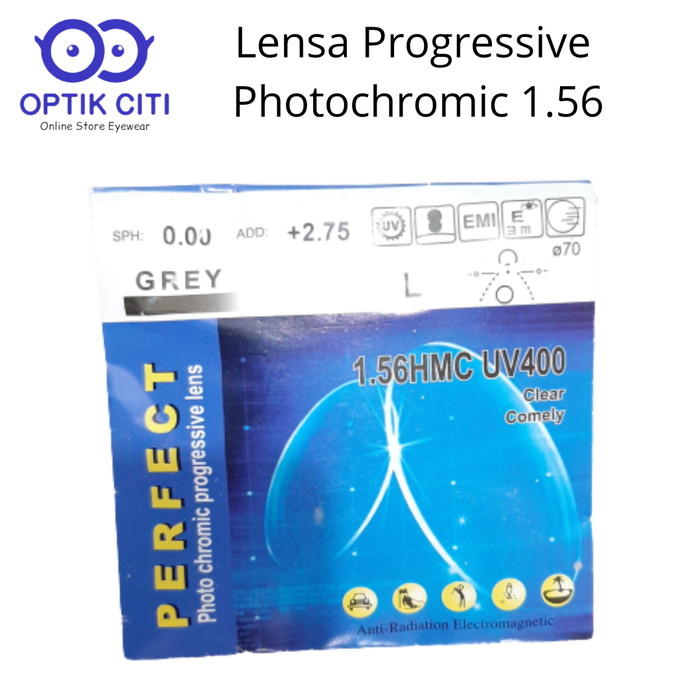 Jual lensa kacamata progresif photochromic 1.56 grey lensa berubah ...