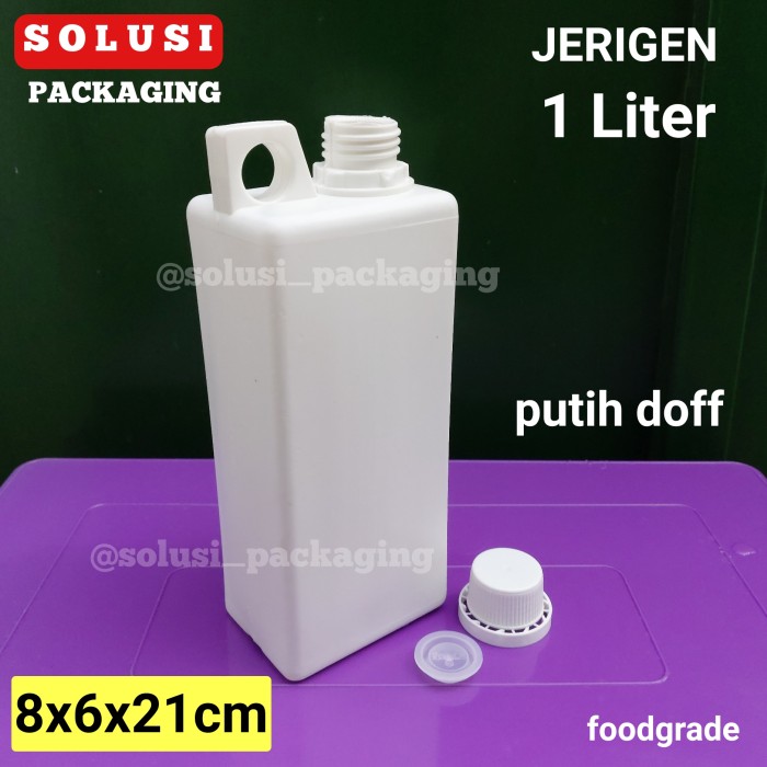 Jual JERIGEN PLASTIK 1 Liter PUTIH BOTOL PLASTIK KEMASAN JURIGEN JRIGEN ...
