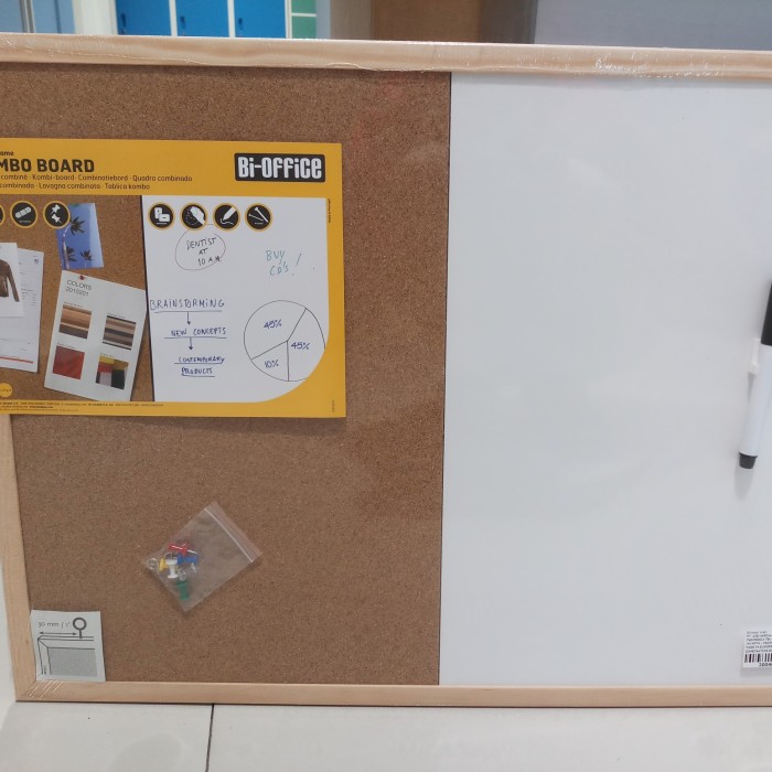 Jual Papan kombinasi 60x45 /cork pin board papan tulis kayu - Jakarta ...