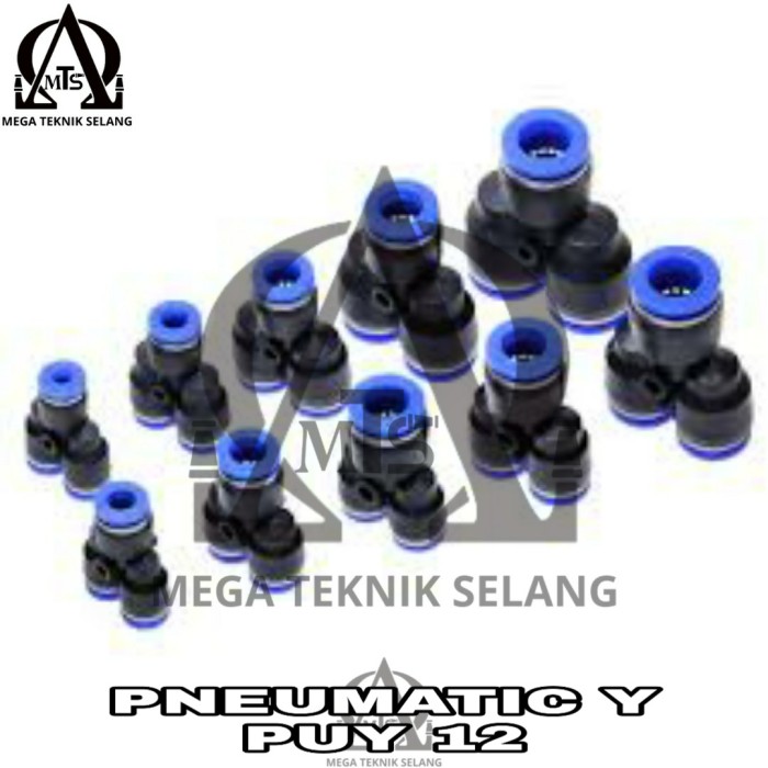 Jual Fitting Pneumatic Y PUY 12 MM Sambungan Selang Angin Tubing PY 12 ...