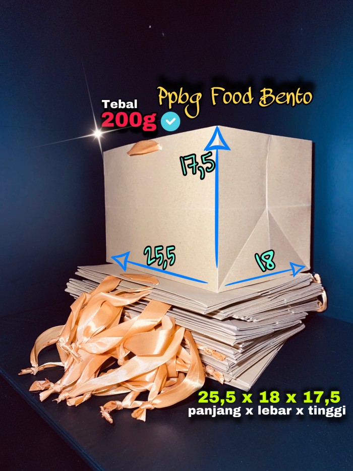 Jual paper bag 200g - lunch box bento tray makanan / PaperBag Food ...