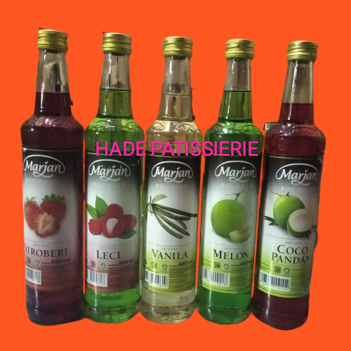 Jual syrup marjan cocopandan/strawberry/melon/leci/vanila/ 1btl 460ml ...