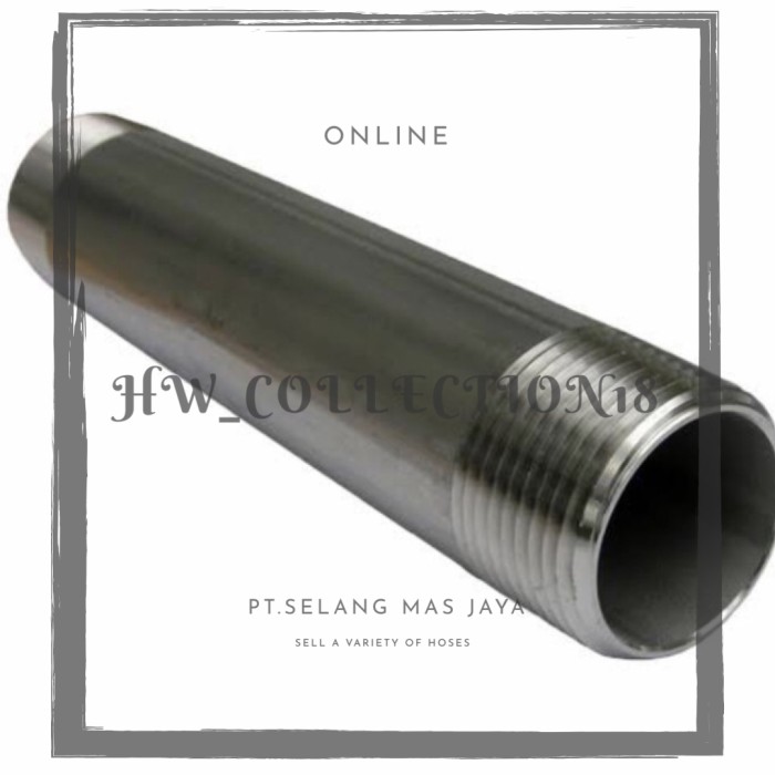 Jual Double Nipple Galvanis pjg 10cm / pipe nepple uk 1.1/4 inch ...