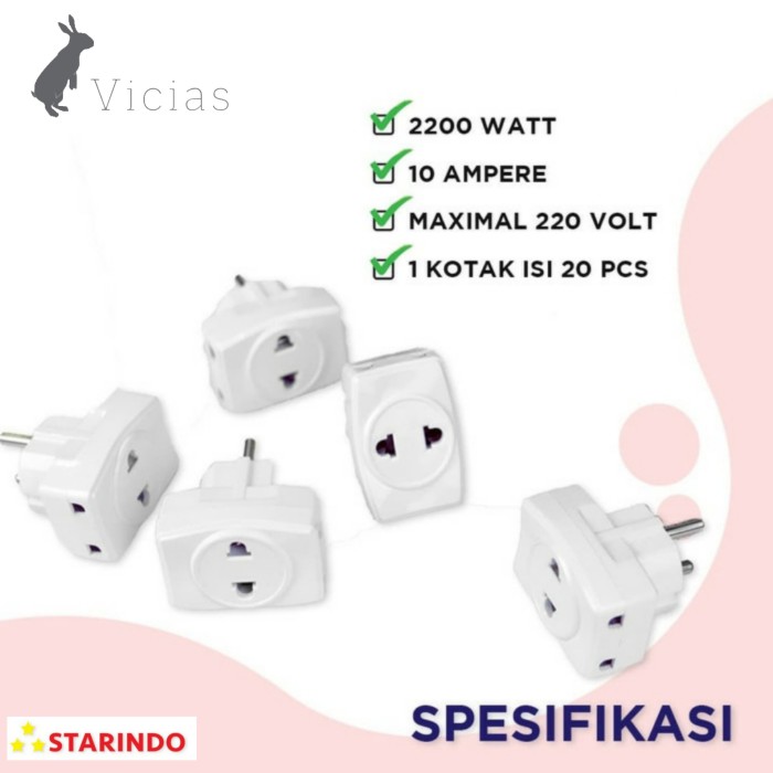 Jual Colokan T 3 Cabang Steker Socket Stop Kontak Multifungsi SR-5303 ...