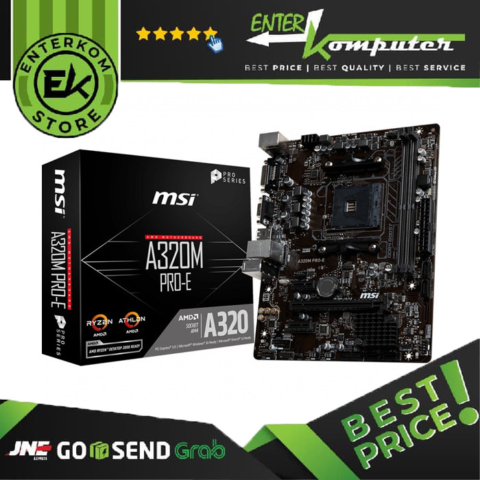 MSI A320M Pro E (AM4, AMD Promontory A320, DDR4, USB3.1, SATA3) - Enterkomputer Jual Beli Online ...