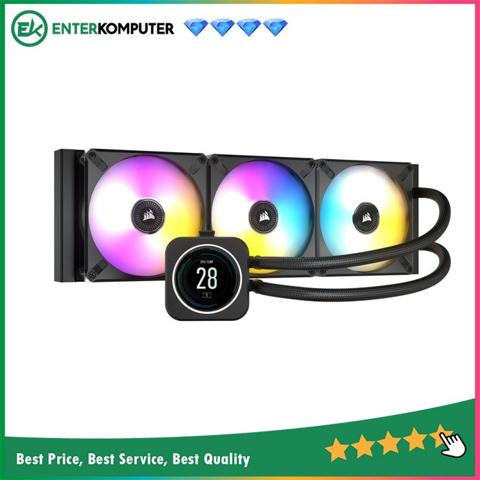 Corsair iCUE H150i Elite LCD Display Liquid CPU Cooler - Enterkomputer ...