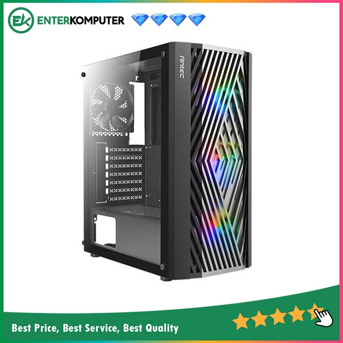 Antec NX291 - ATX Gaming Case - Tempered Glass Side Panel - FREE 3 PCS 12CM RGB FANS + 1 PCS ...