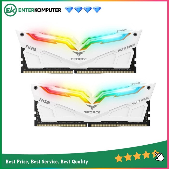 Team T-Force Night Hawk RGB Gen2 White DDR4 PC25600 3200MHz 16GB (2x8GB) 16-18-18-38 ...