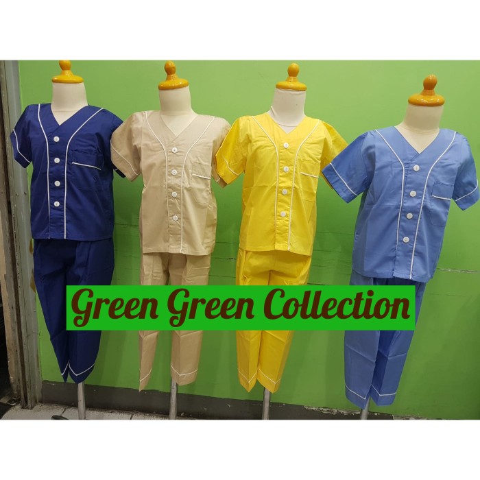 Jual Baju tidur/piama/piyama katun anak-dewasa motif warna polos 12/14 ...