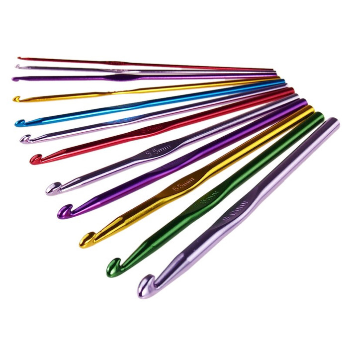 Jual ALAT RAJUT / HAKPEN ALUMINIUM SET 12PC 2-8MM GREAT QUALITY - Kab ...