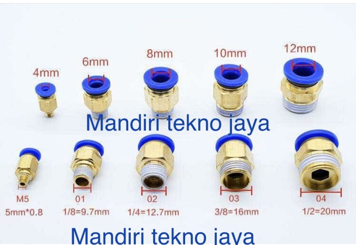 Jual PC 8-02 (fitting pneumatic/nepel selang 8mmx1/4 in) - Jakarta ...