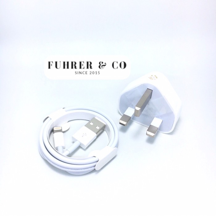 Jual Charger UK Kaki 3 Iphone 8 Plus X Lightning Cable Adaptor Original ...