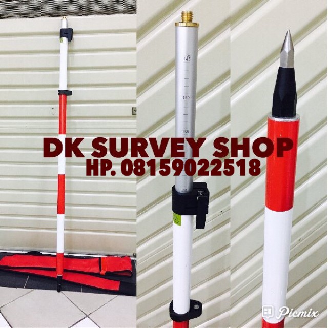 Jual Telescopic Range Pole/ Prism Pole/ Pole Stick / Jalon Prisma 2,5 ...