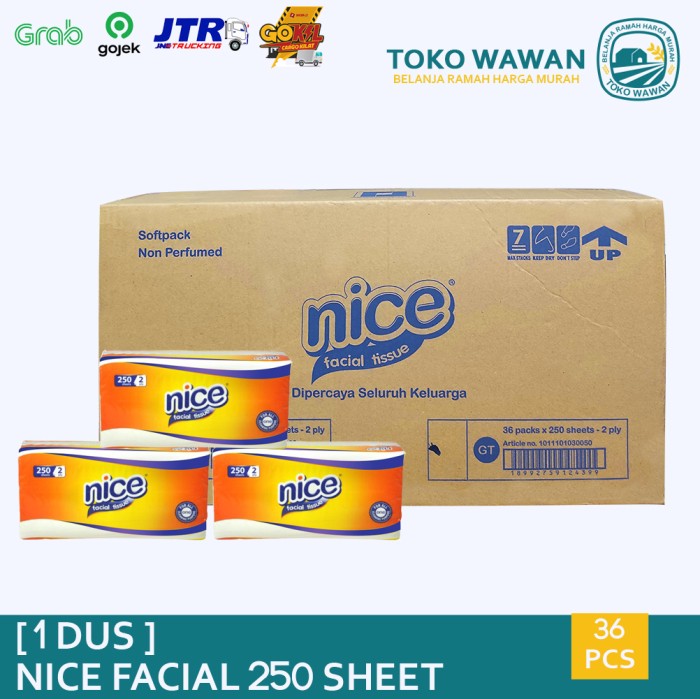 Jual Tissue NICE Facial 250 Sheet / 1 DUS / KARTON isi 36 PACK ...