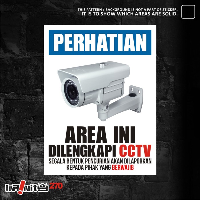 Jual sticker safety sign K3 area ini dilengkapi cctv 30cm WSKIM-053 ...