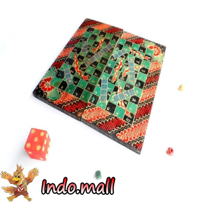 Jual Papan Ular Tangga Halma Batik Kayu Kado Mainan Anak Unik Lucu ...