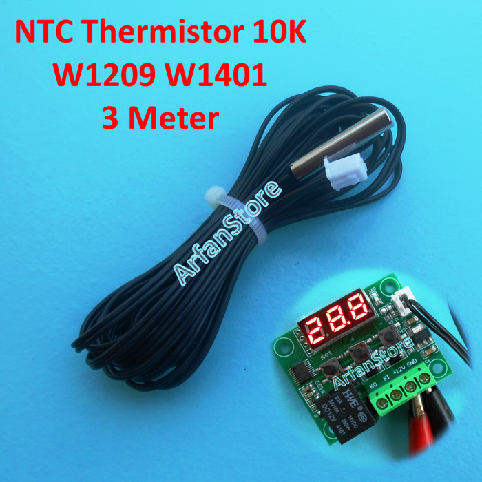 Jual 3M NTC Thermistor Temperature Sensor Kabel Waterproof Probe 10K ...