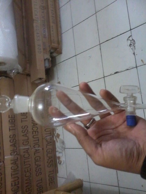 Jual corong pisah 125ml PYREX with glass stopcock and stoper - Kab ...