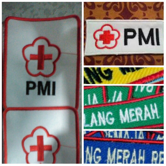 Jual 1 set Atribut bet badge seragam PMR isi 3 macam (PMI besar,keci ...