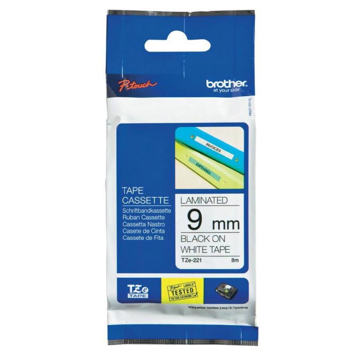 Jual Brother Label Tape TZE-221 9MM Black On White TZE221 Ptouch P ...