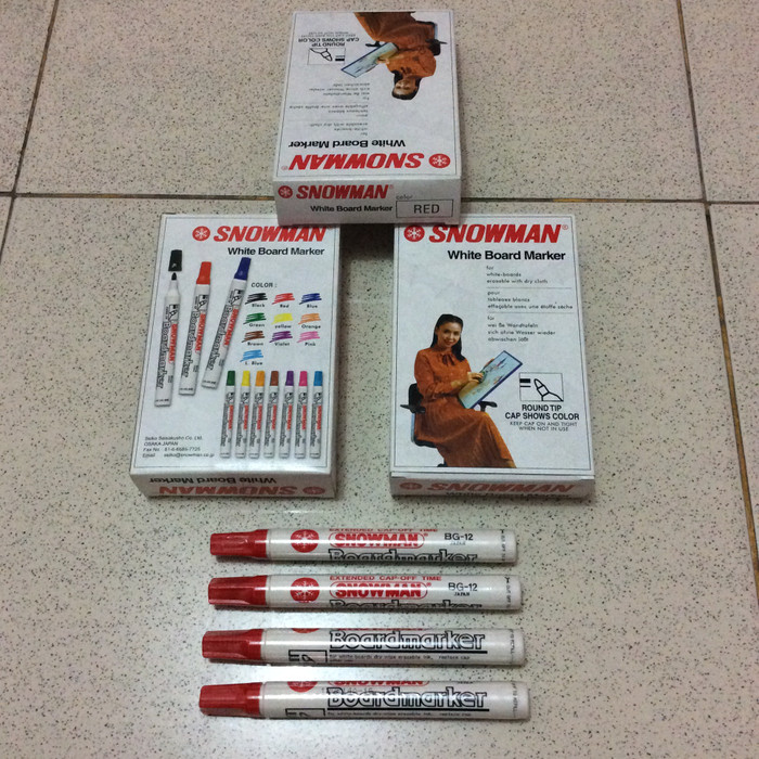 Jual Spidol Board Marker SNOWMAN BG-12 Merah - Jakarta Utara - HM ...