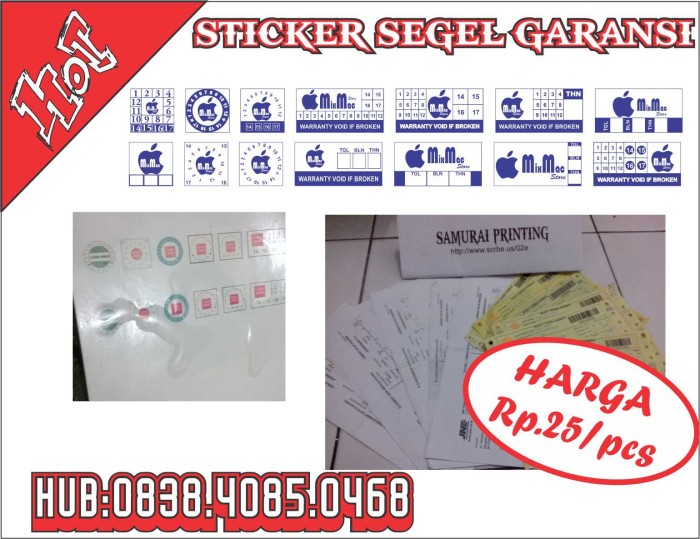 Jual Stiker segel Garansi fullcolour dg cutting (bahan pecah telur ...