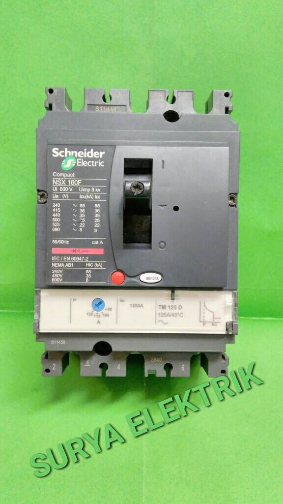 Jual mccb mcb breaker schneider nsx 160f 160 NSX 160F 112-160 A 3P tm160d - Jakarta Pusat ...