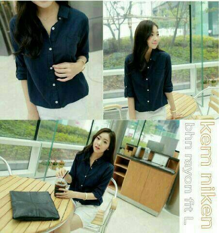 Kemeja Wanita Warna Hijau Lumut - Juwitala