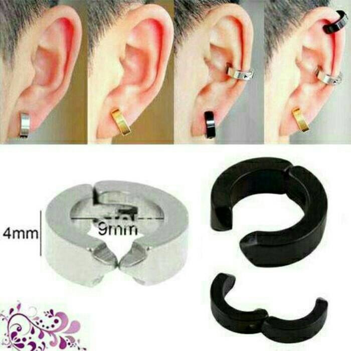 Jual Tindik Palsu Titanium / Anting Pria Cowok Japit /Tindik Fake ...