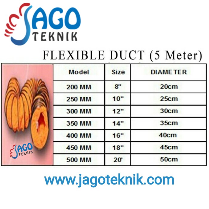 Jual Flexible Duct 16 inch / Selang Angin / Selang Flexible / Hose ...