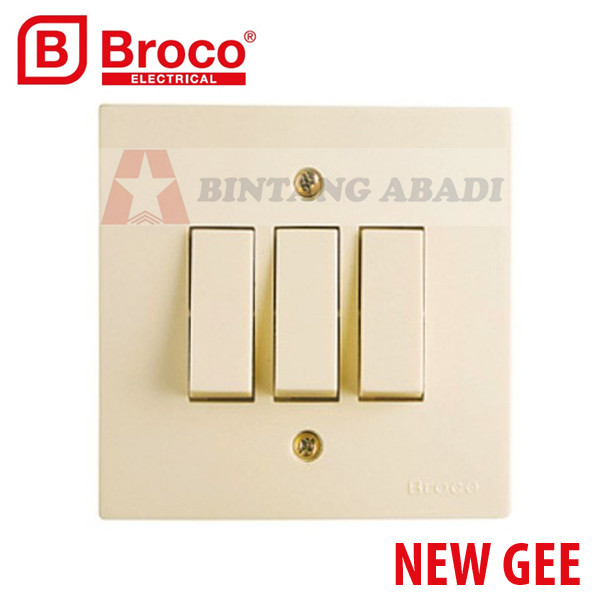 Jual Broco Saklar 3 Trio IB Inbow New Gee Cream 6613 / Triple Switch ...