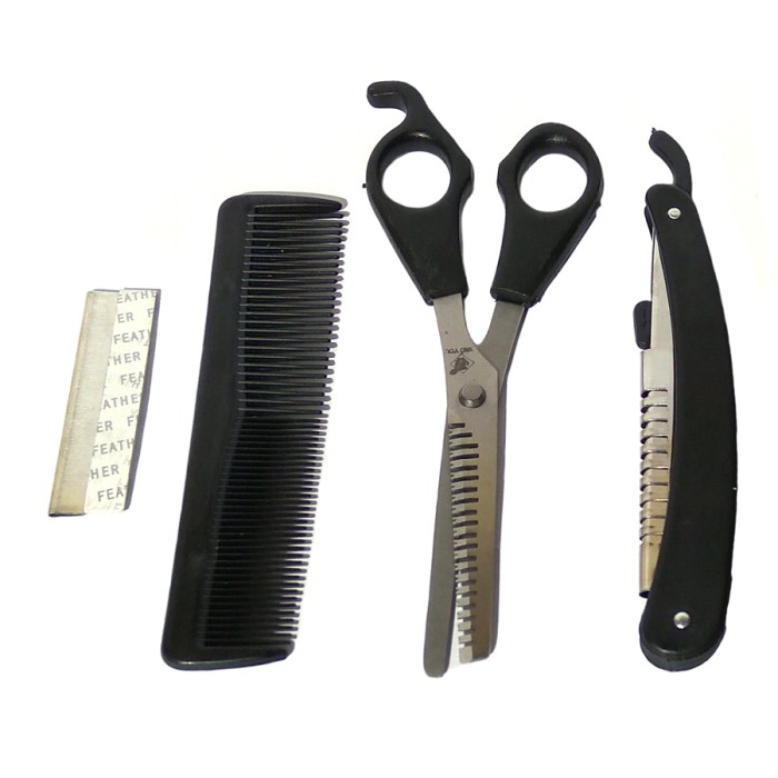 Jual Gunting Rambut Set 4in1 Hitam Kota Depok Tiga Dua Satu Tokopedia