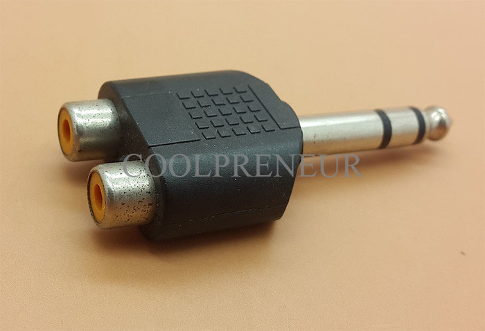 Jual Jack Audio 2 RCA MALE to JACK Mic 6.5mm AKAI/ YRCA to AKAY - Kota ...